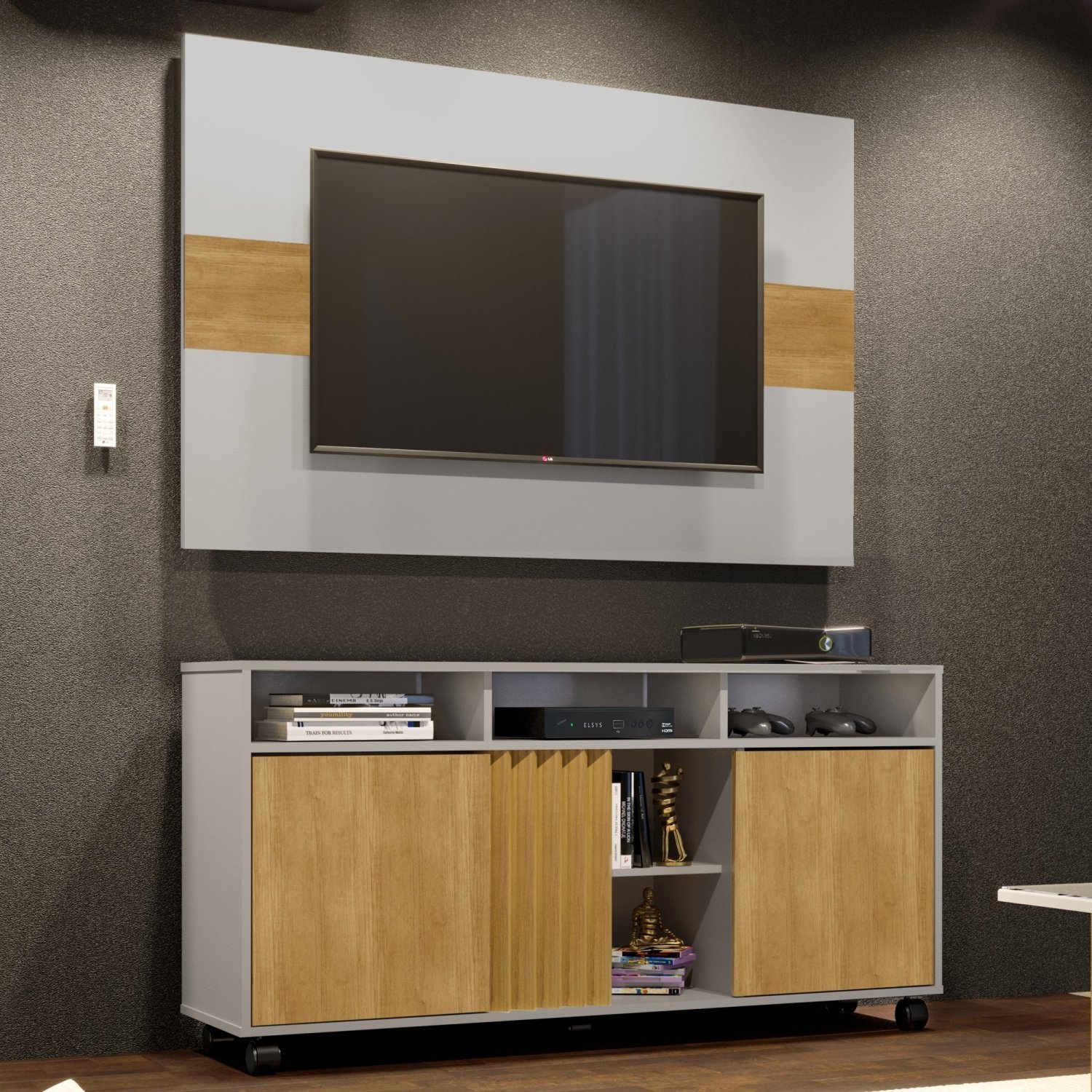 Rack com Painel Viena Valdemóveis | MadeiraMadeira