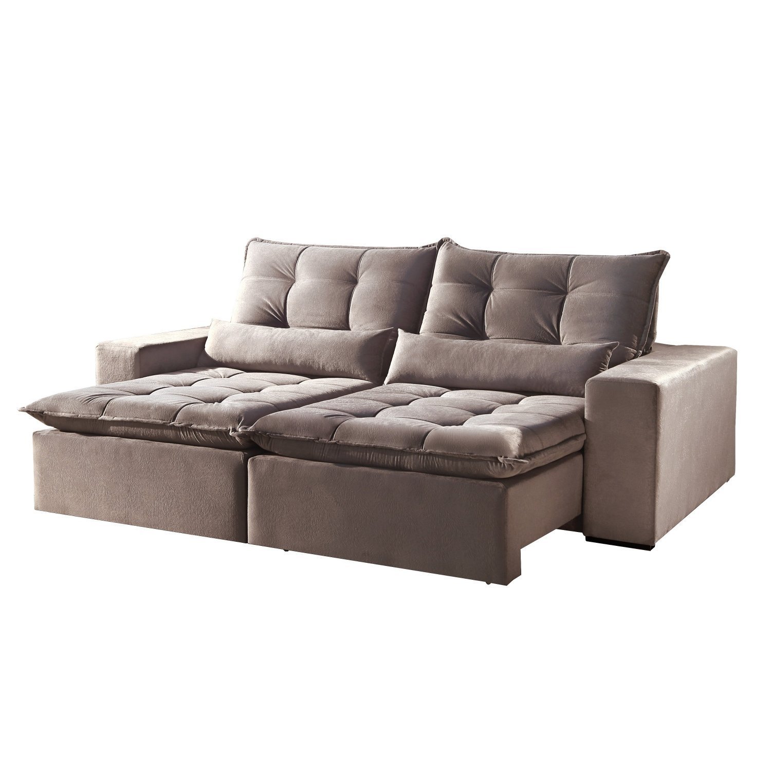 Sofá Retrátil e Reclinável 3 Lugares 180cm Veludo Serra Decor ...