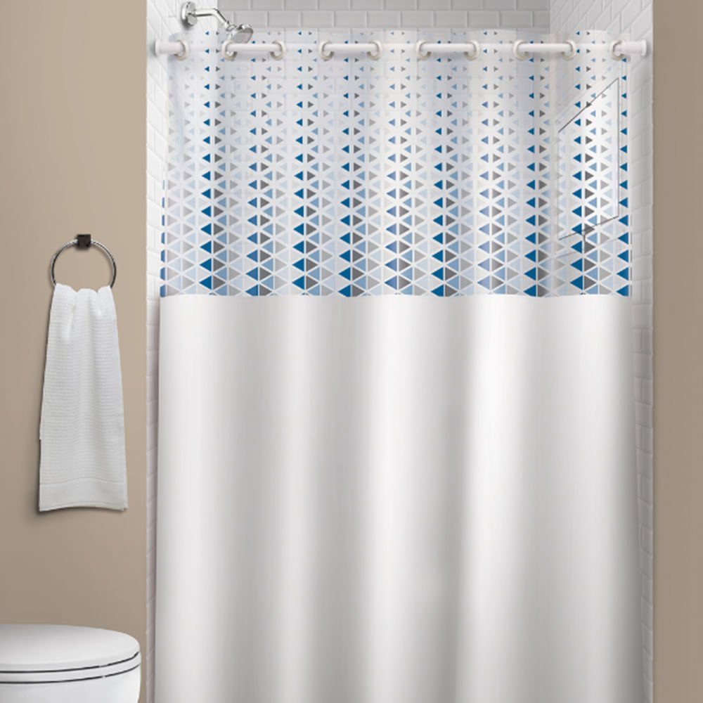 Cortina para Box Plast Leo Vinil com Ilhós e Visor Retangular 1,35x2 ...