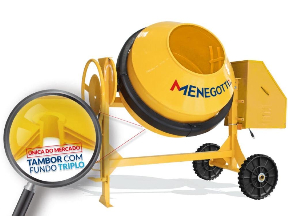 Betoneira 400l Pro com Motor Monofásico 2cv 110v 60hz 4p com Roda ...