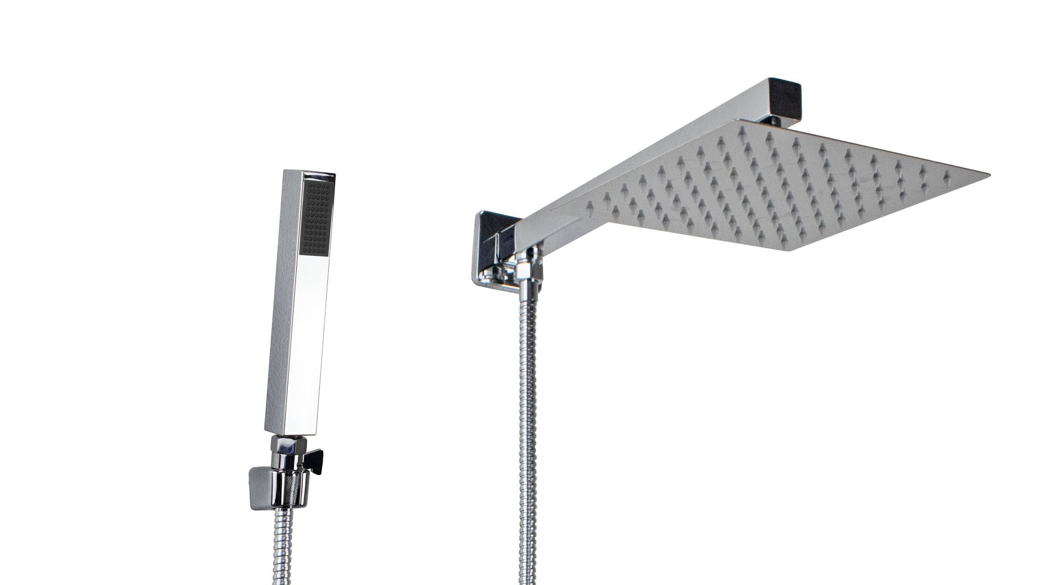 Ducha Chuveiro Inox 304 20 Cm C/ Ducha Manual Abs C/ Trava | MadeiraMadeira