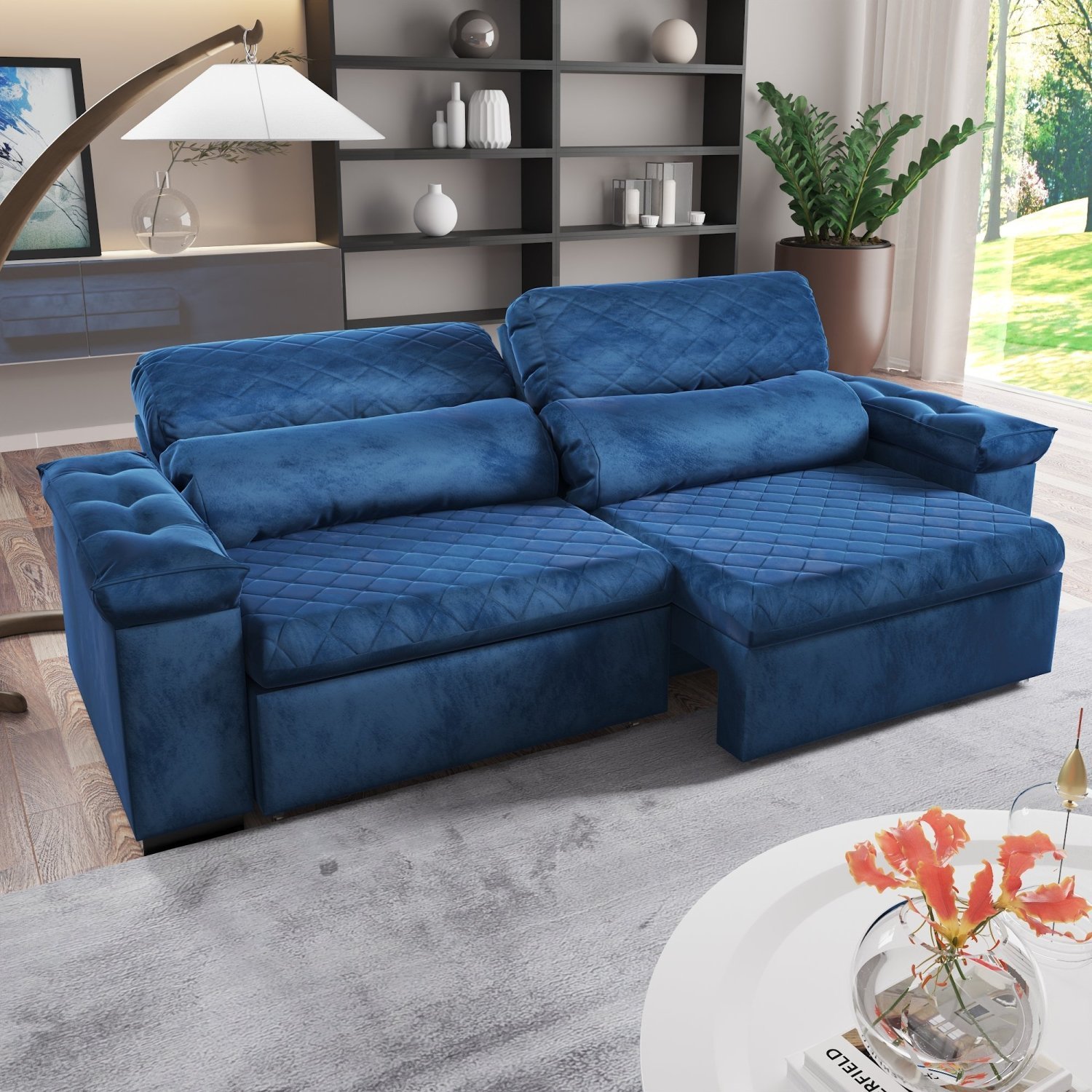 Sofá Retrátil e Reclinável 4 Lugares 230cm Haia Viero | MadeiraMadeira