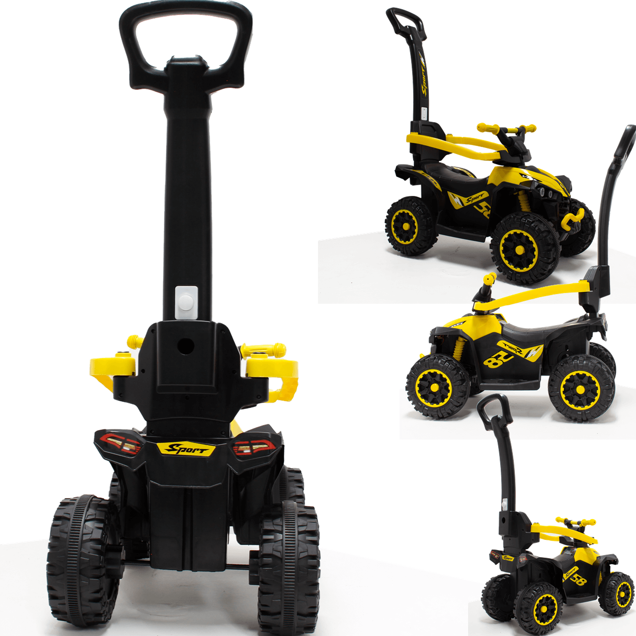 Carrinho de Passeio Andador Biemme Quadriciclo Quatri Push Amarelo ...