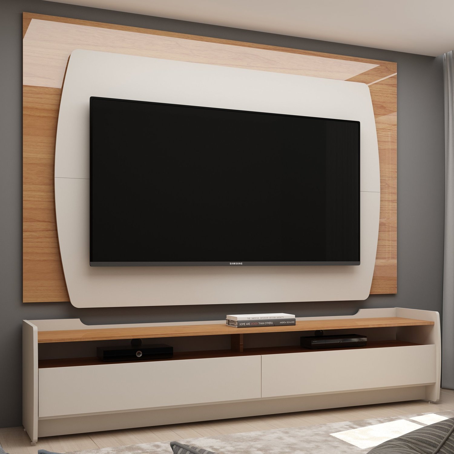 Rack com Painel para TV até 65 Polegadas Sublime 180 Gelius Móveis | MadeiraMadeira