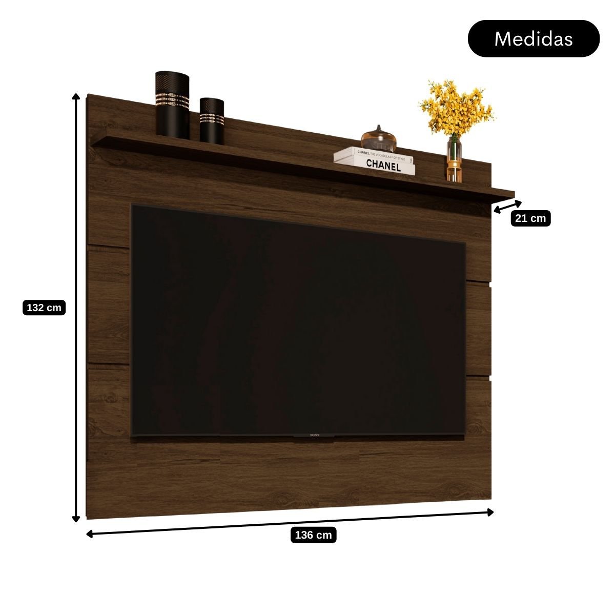 Painel para Televisão até 50 Polegadas - Mod.2032:Cedro | MadeiraMadeira