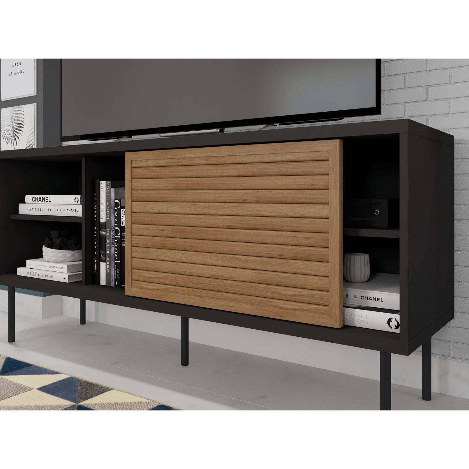 Rack para TV até 55 Polegadas Industrial 136cm em BP Porta Pier Multiverso CabeCasa ...