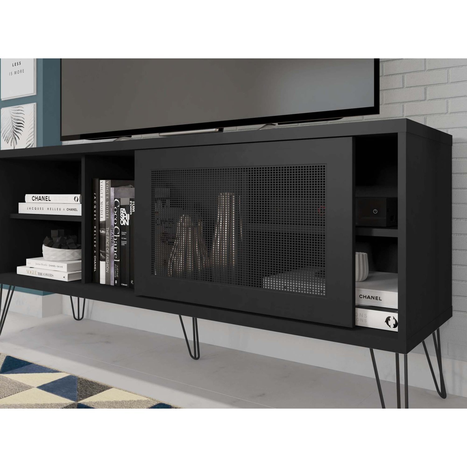 Rack para TV até 55 Polegadas Industrial Retrô 136cm em BP Porta Telada Multiverso CabeCasa ...