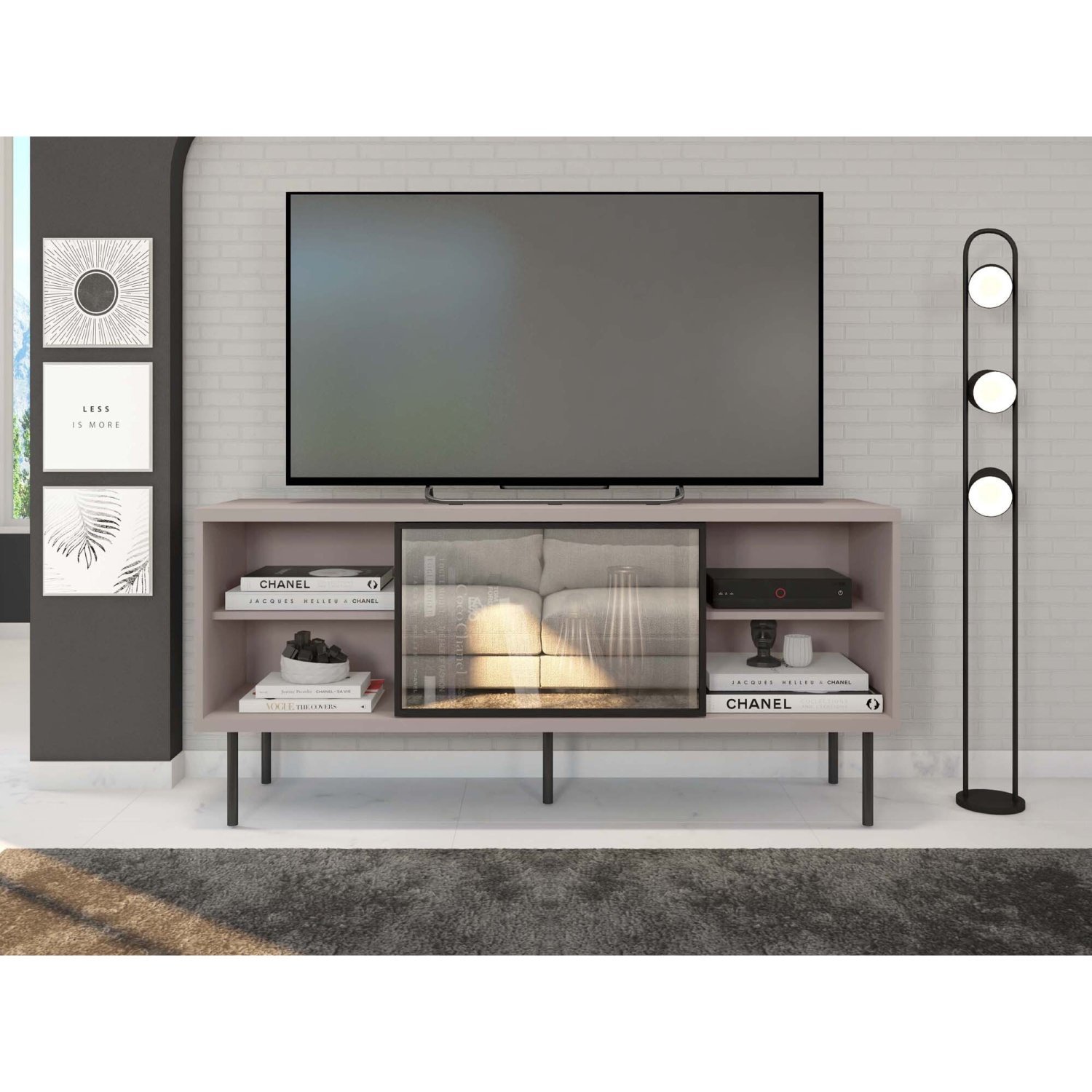 Rack para TV até 55 Polegadas Industrial 136cm em BP Porta Reflecta ...