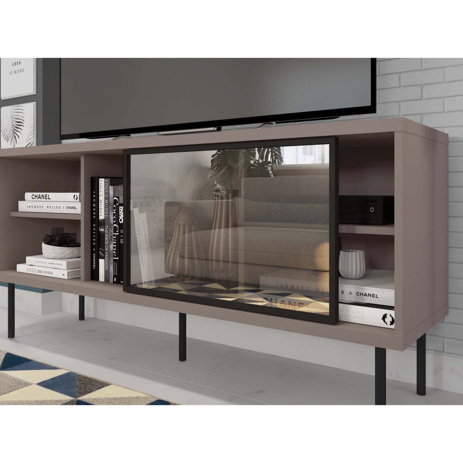 Rack para TV até 55 Polegadas Industrial 136cm em BP Porta Reflecta ...