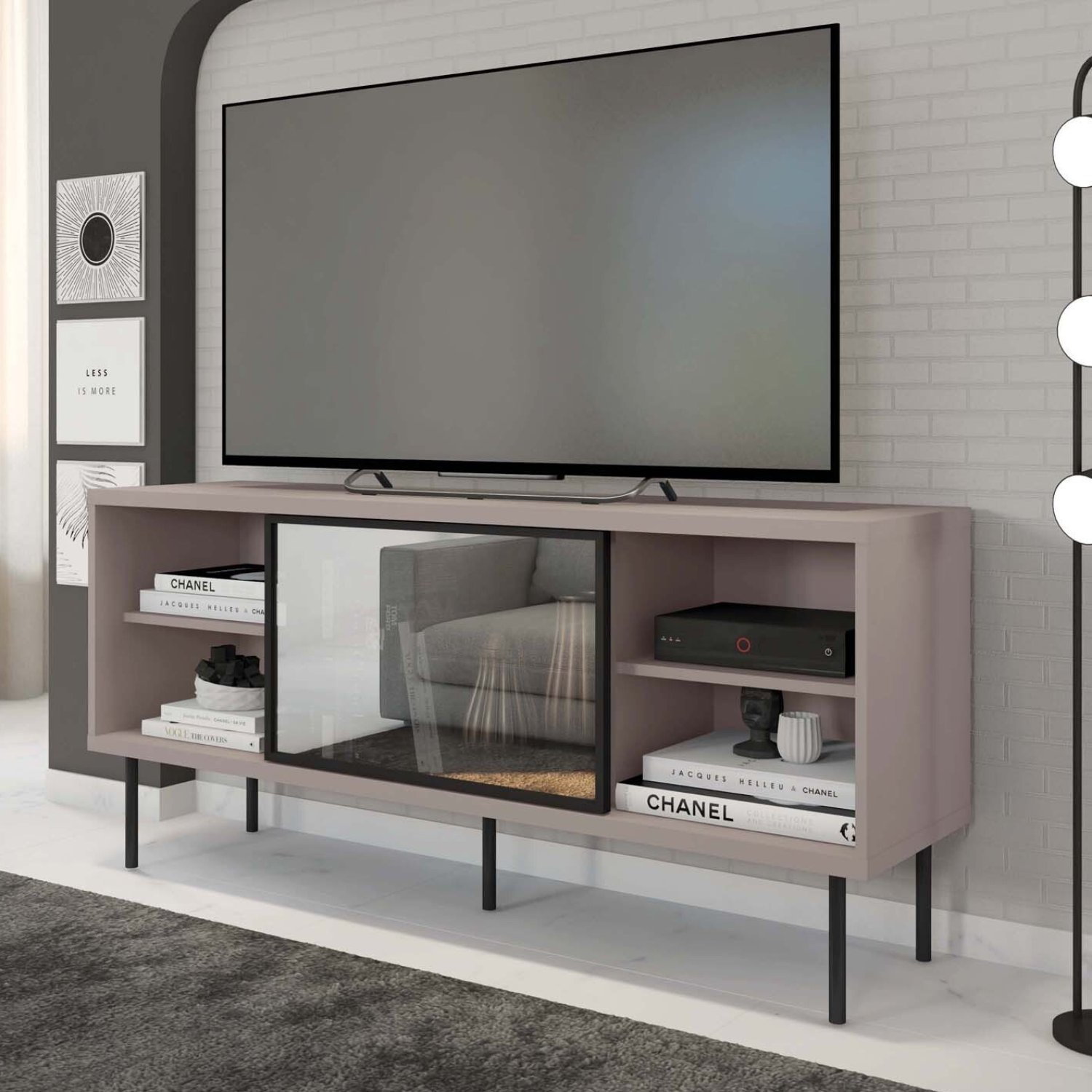 Rack para TV até 55 Polegadas Industrial 136cm em BP Porta Reflecta ...