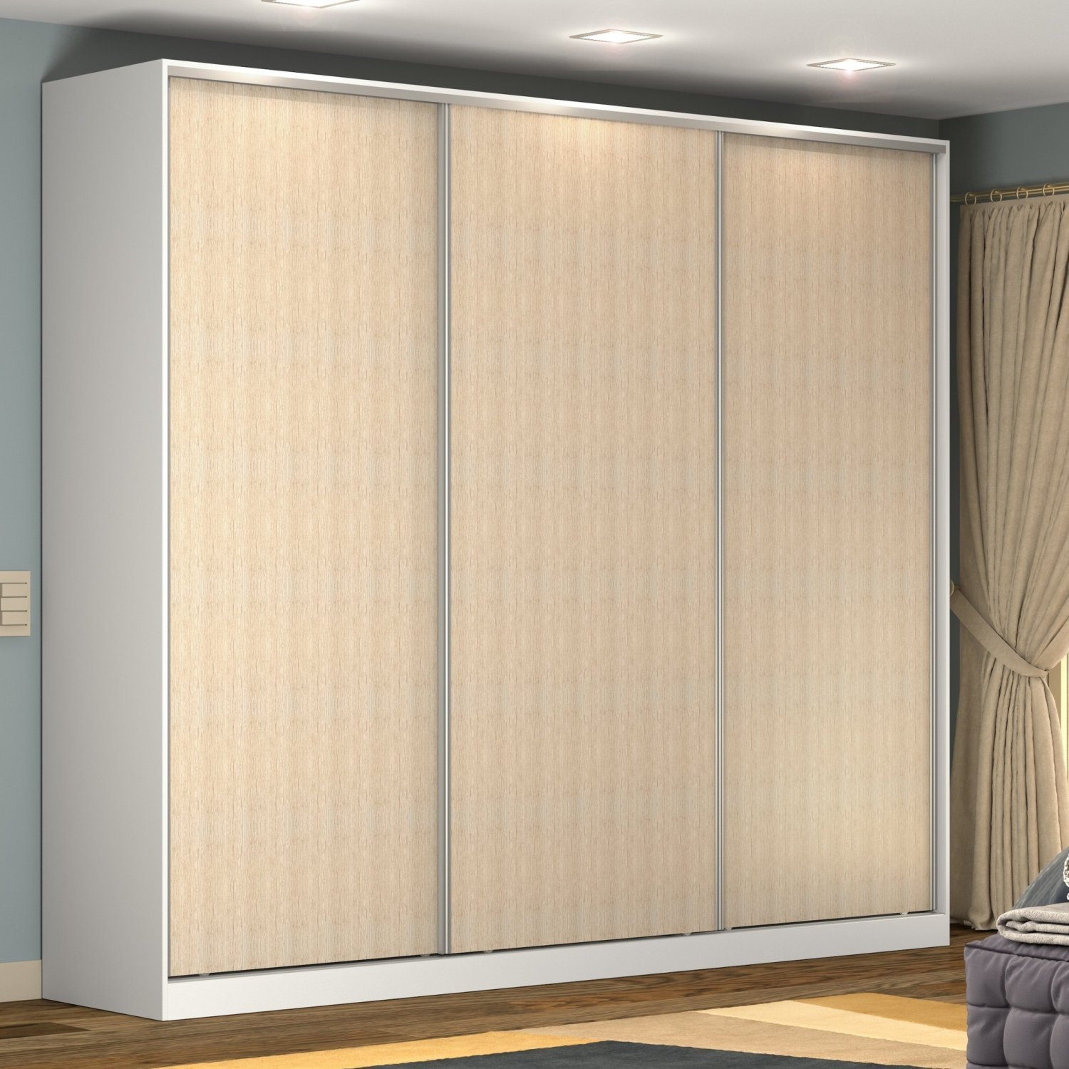 Guarda Roupa Casal 3 Portas 3 Gavetas RC3002 Nova Mobile | MadeiraMadeira