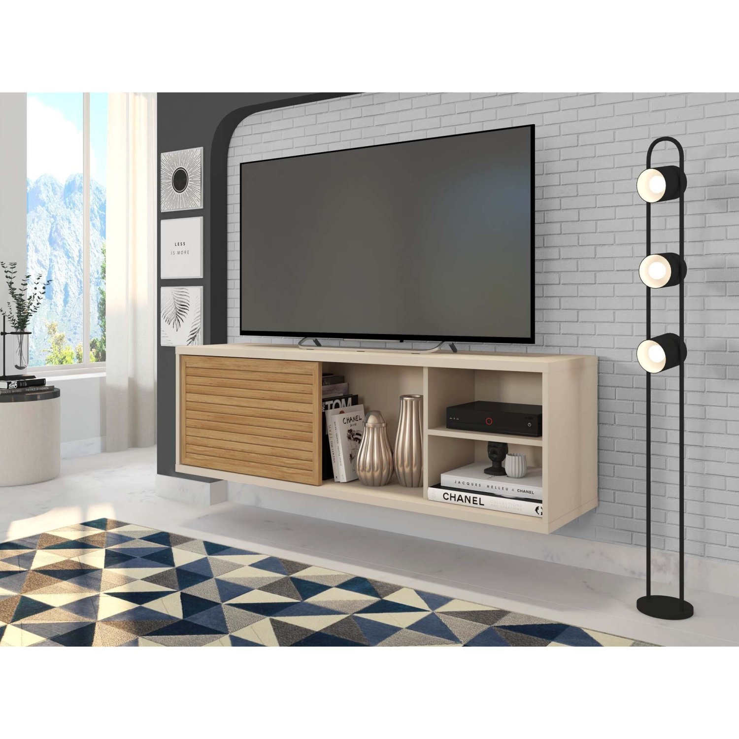 Rack Suspenso para TV até 55 Polegadas 136cm em BP Porta Pier ...