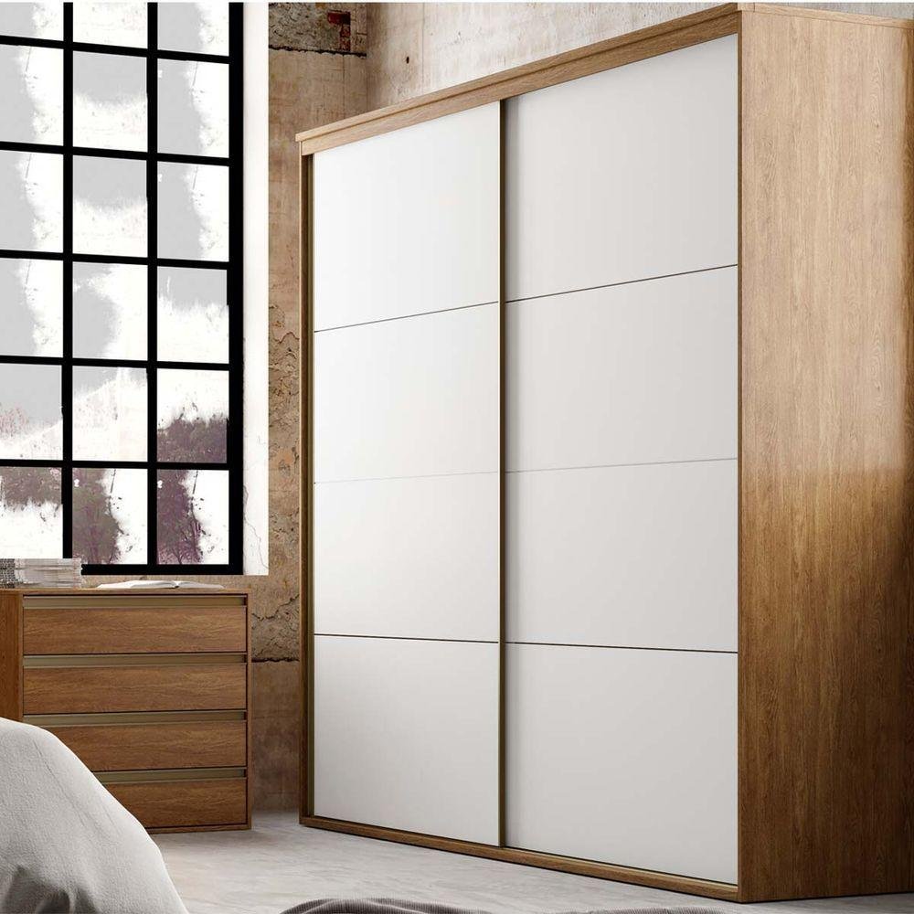 Guarda Roupa Casal 2 Portas Mdf 2,07 álamo/branco | MadeiraMadeira