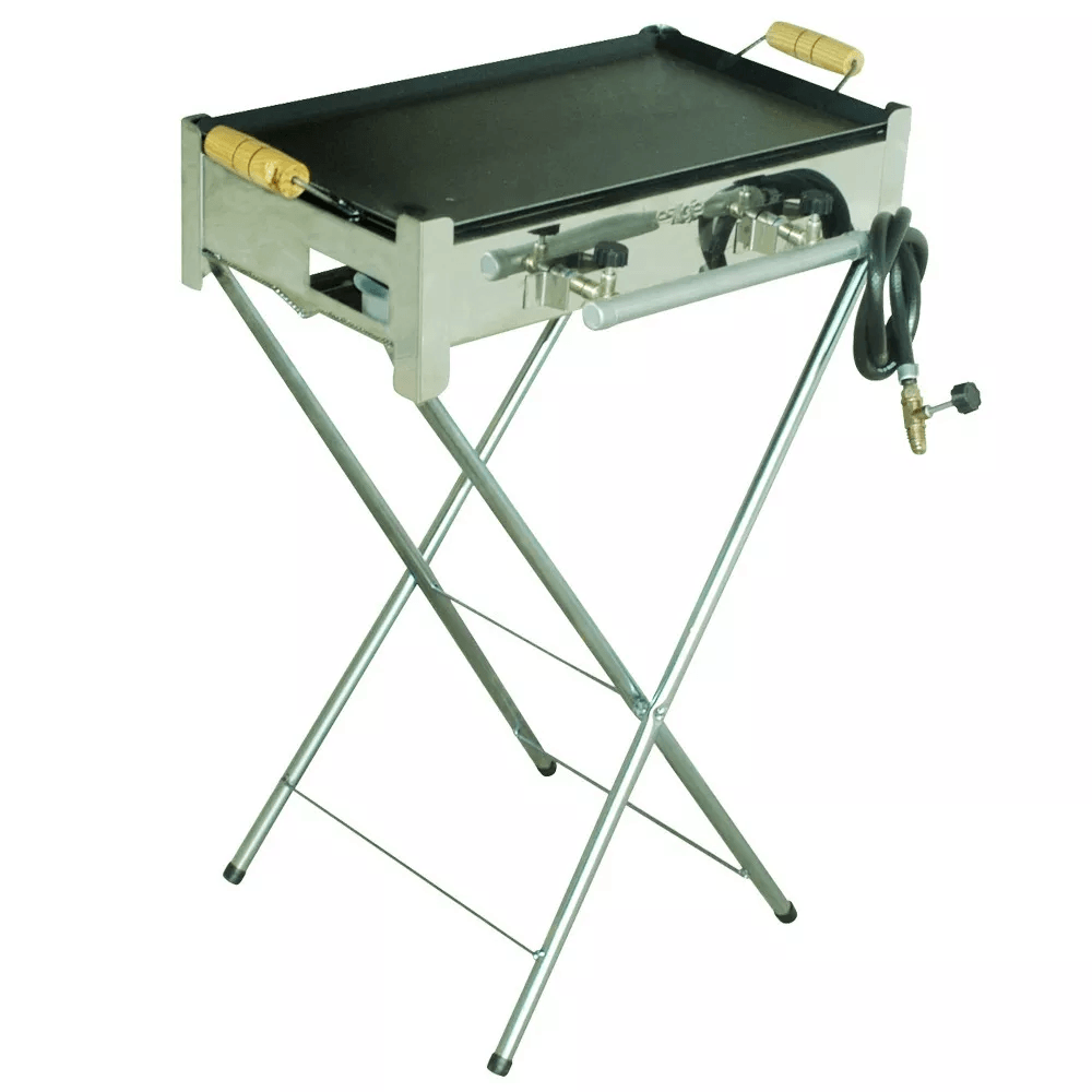 Fogão Inox 2 Bocas Com Chapa E002 - Estilofer | MadeiraMadeira