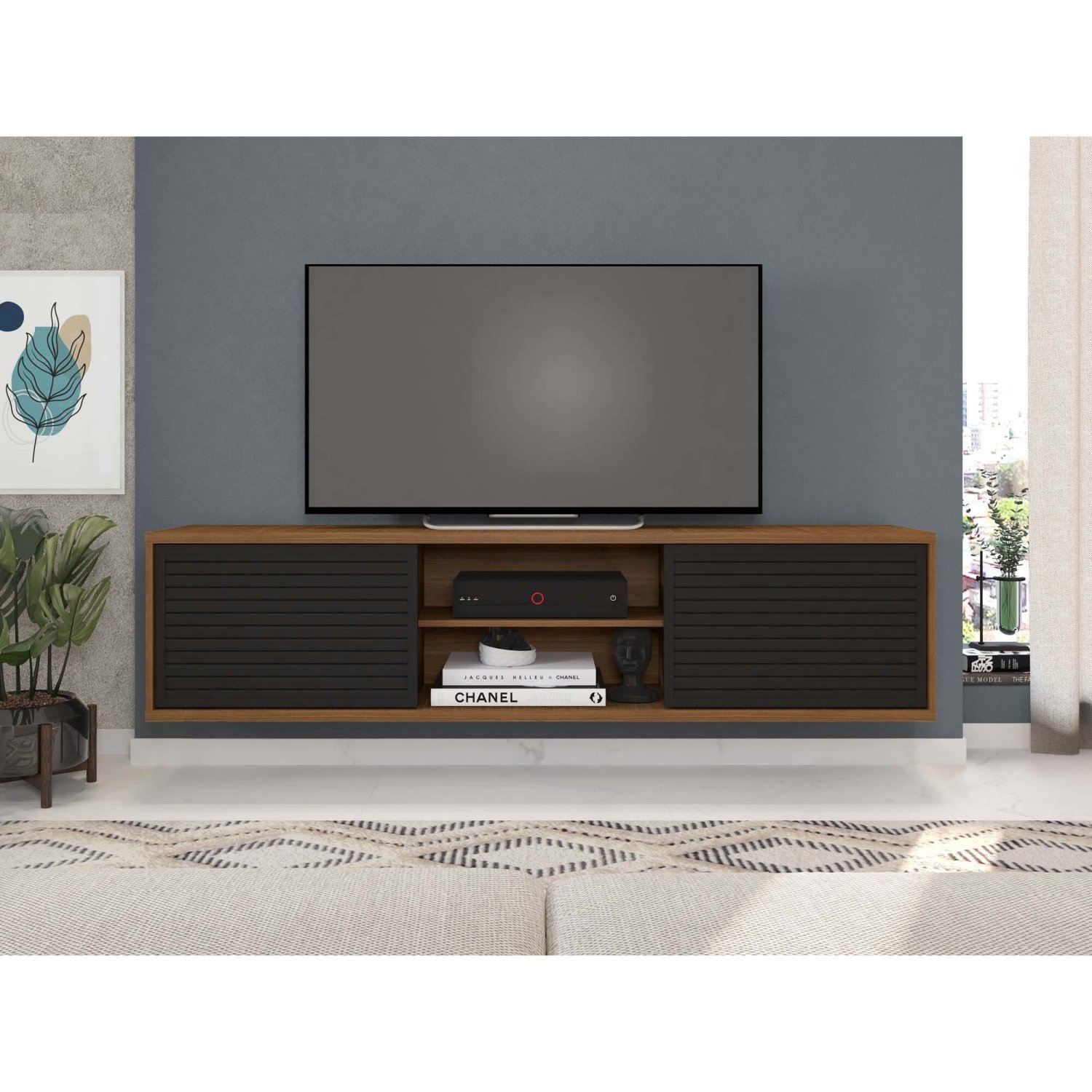 Rack Suspenso para TV até 72 Polegadas 180cm em BP Porta Pier ...