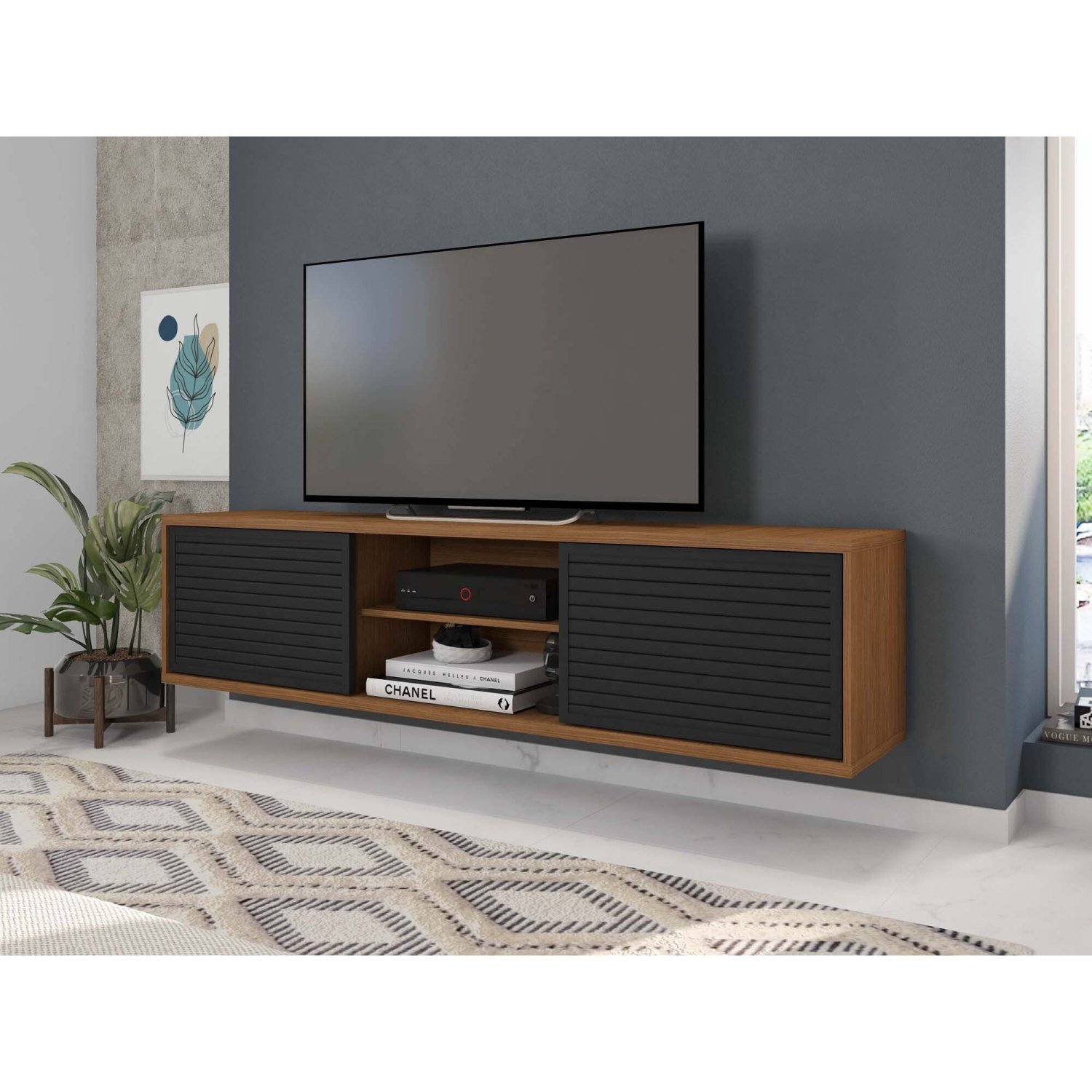 Rack Suspenso para TV até 72 Polegadas 180cm em BP Porta Pier ...