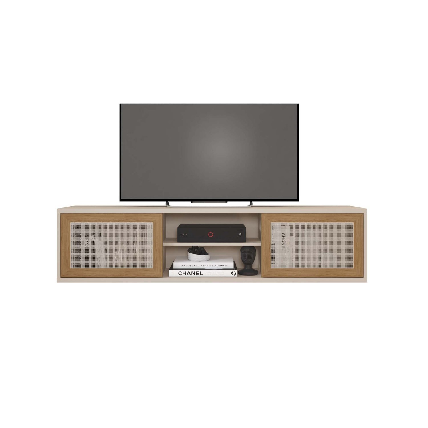 Rack Suspenso para TV até 72 Polegadas 180cm em BP Porta Telada Multiverso CabeCasa ...