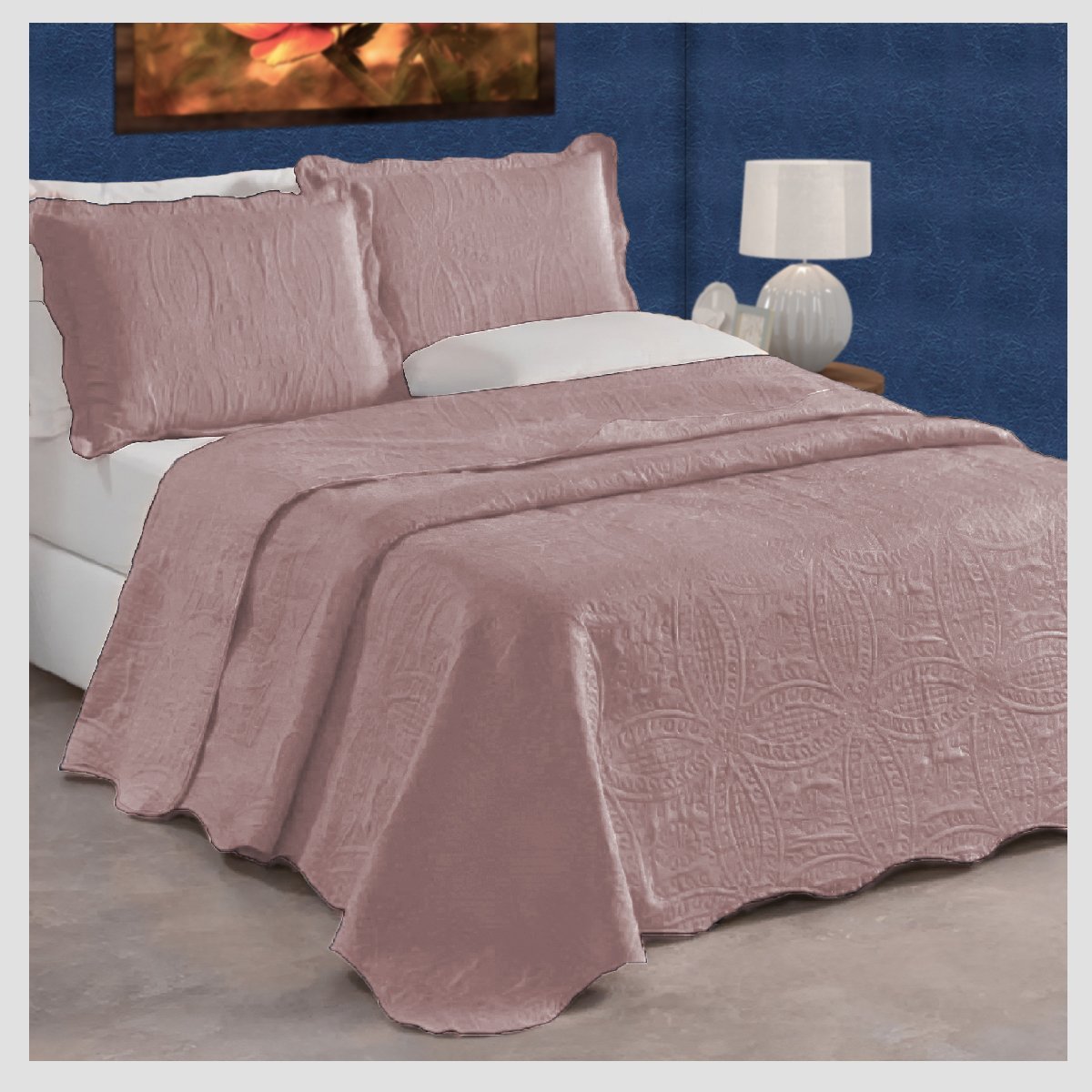 Kit Colcha Bouti 150 fios Percal Rosa Casen | MadeiraMadeira