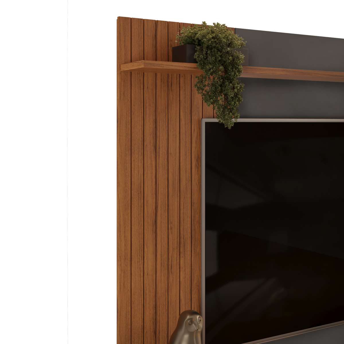 Painel Leoni Para Tv 65 Porta Deslizante Cinza Urbano/Freijó - Dj ...