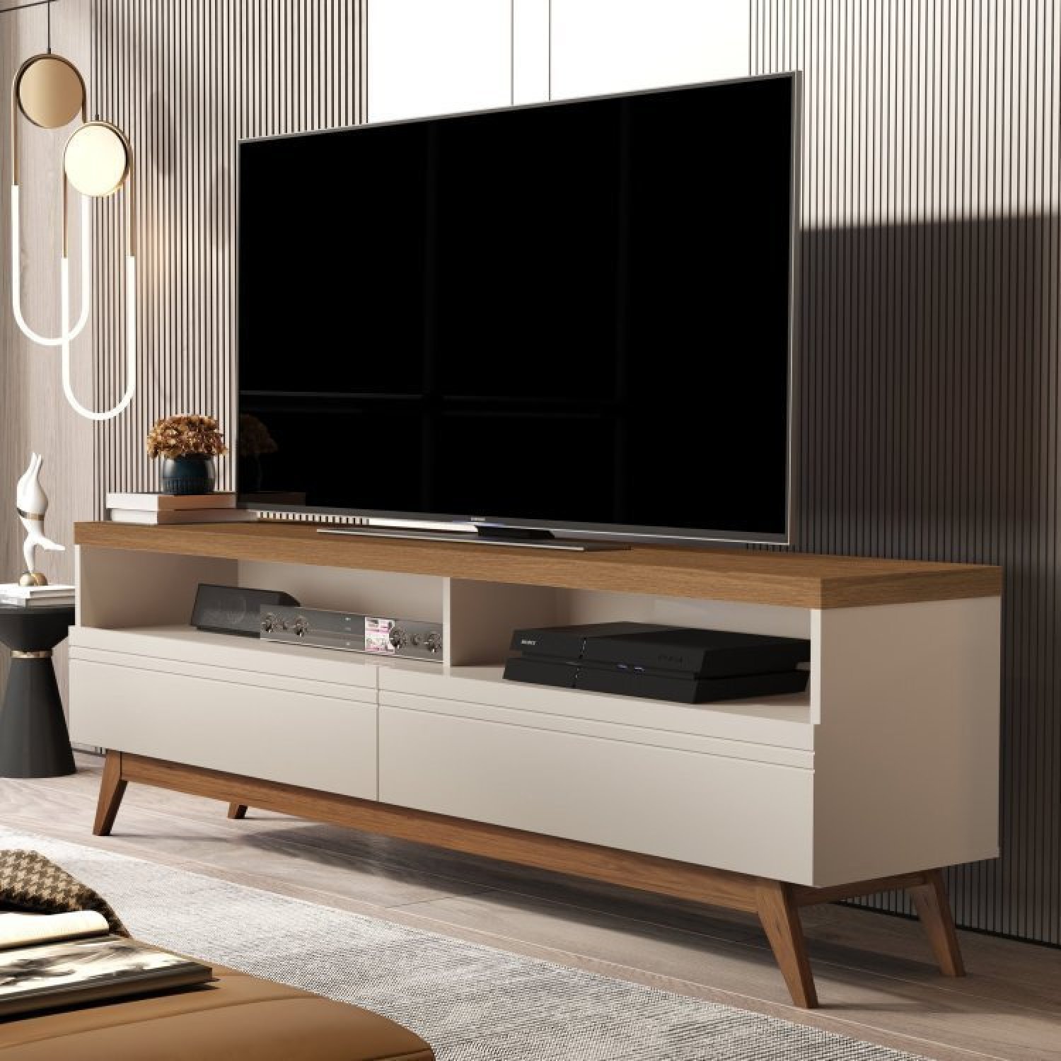 Rack com Painel Munique Vivare para TV até 60 Polegadas 160cm Yescasa | MadeiraMadeira