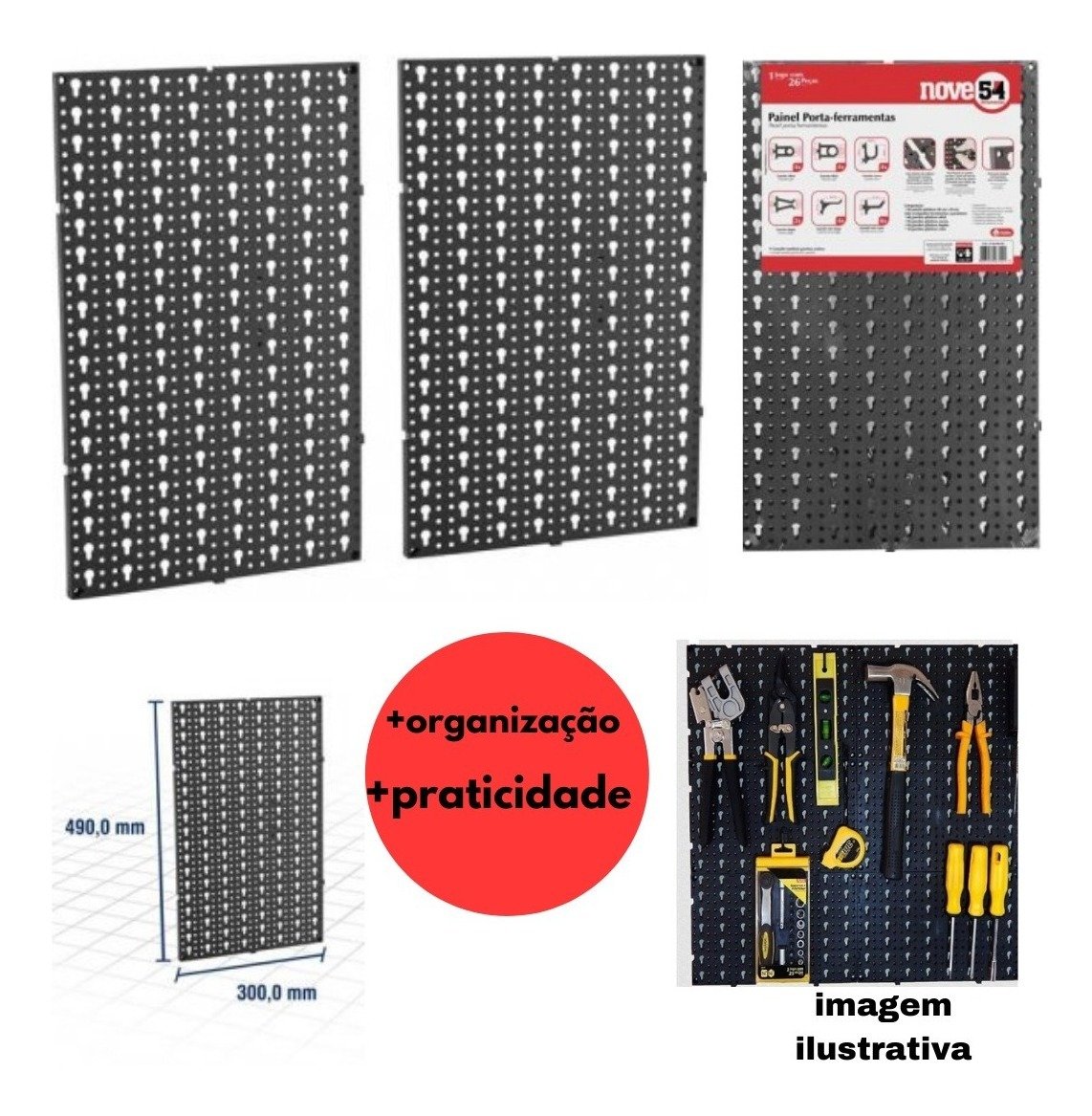 Painel Porta-ferramentas Plástico Nove54 Vonder | MadeiraMadeira