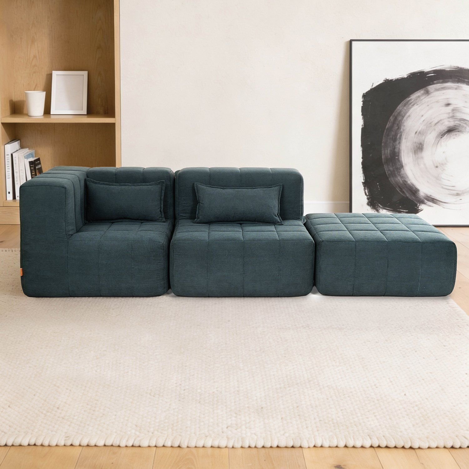 Sofá Modular 2 Lugares com Puff Easybox Cabecasa Madeiraoriginals ...