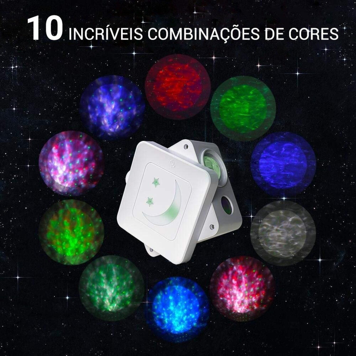 Luminária Projetor Espacial Smiley Sky DL13 Decorlaser | MadeiraMadeira