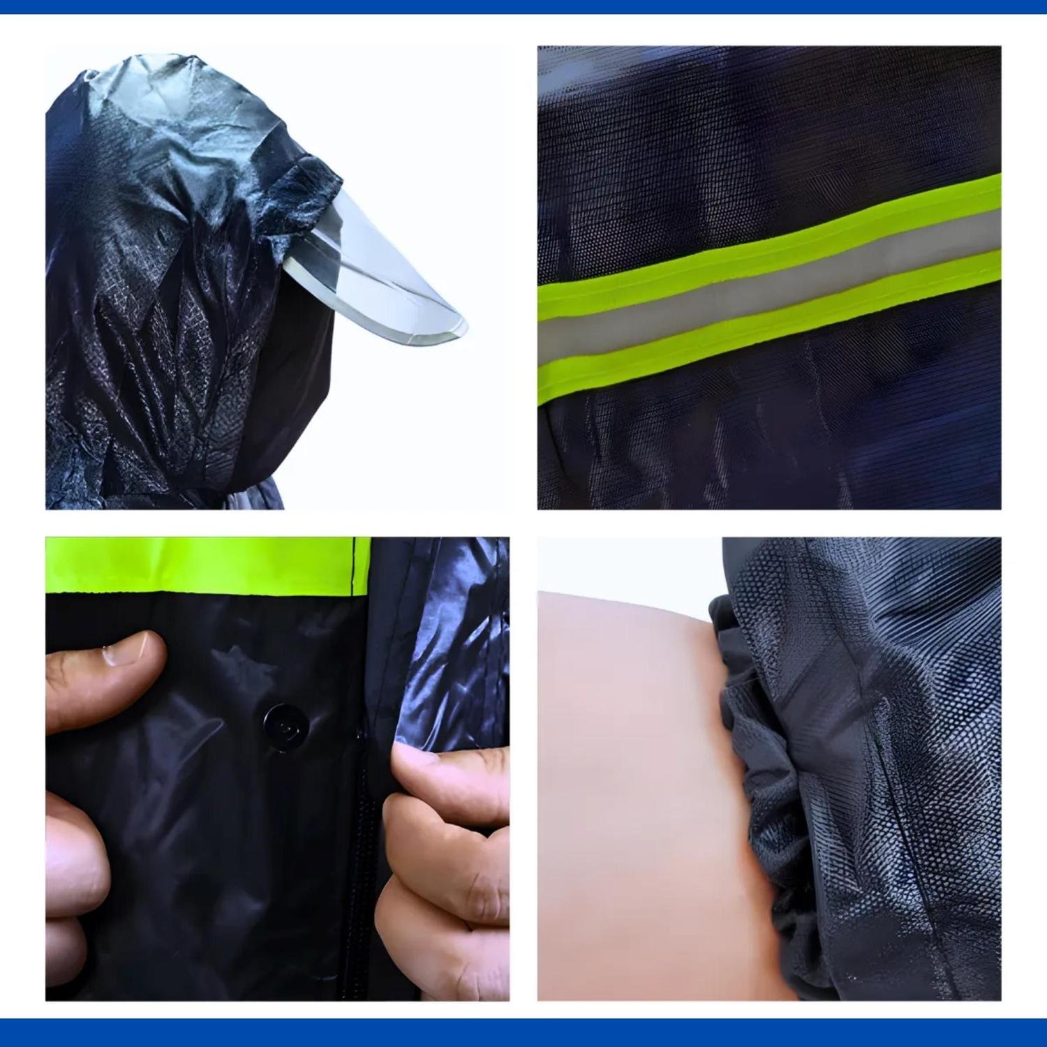 Conjunto Capa de Chuva Impermeável com Touca e Viseira - Gg ...