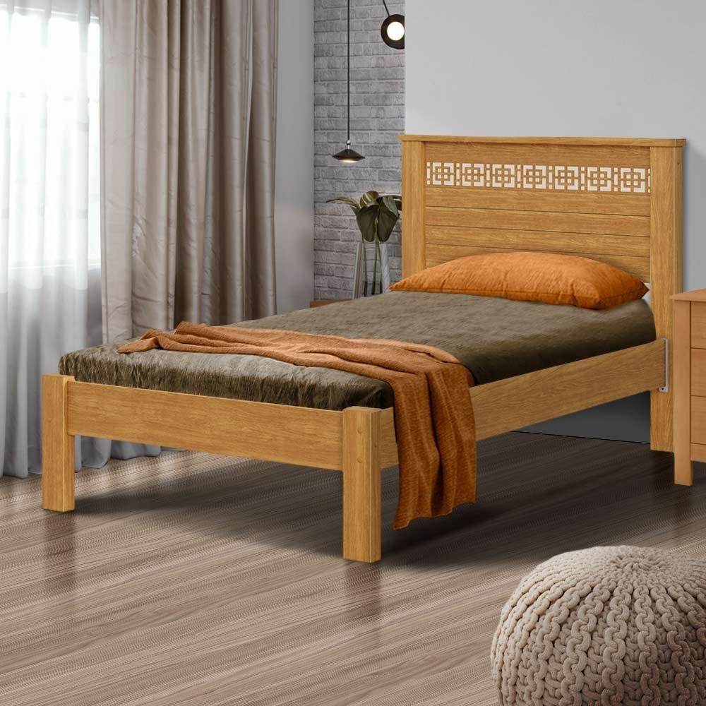 Cama de Solteiro com Estrado Reforçado com Colchão Cinamomo Off White ...
