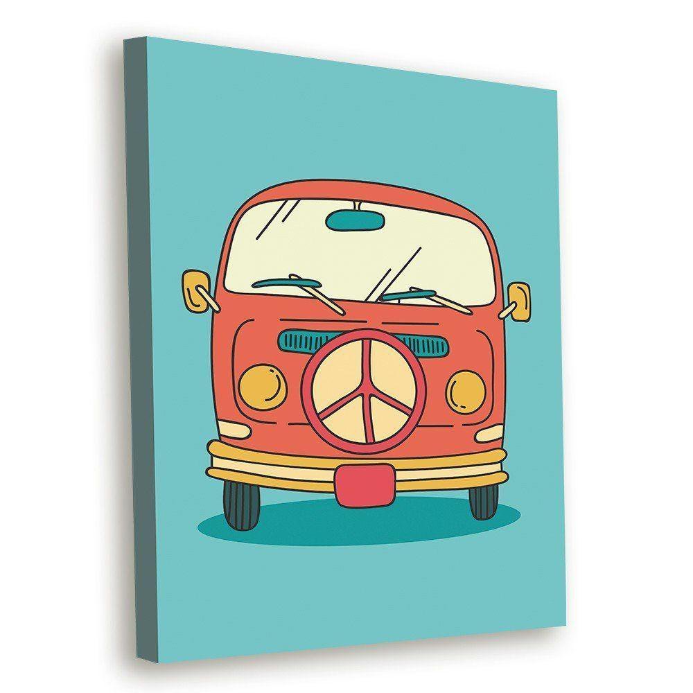 Tela Decorativa Kombi Símbolo Da Paz- 30X40Cm | MadeiraMadeira