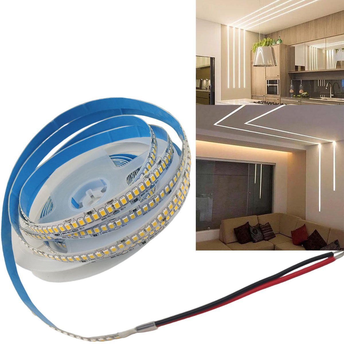 Fita Led 240 Leds 6500K 16w Sala Quarto Cozinha Teto Rebaixado Casa ...