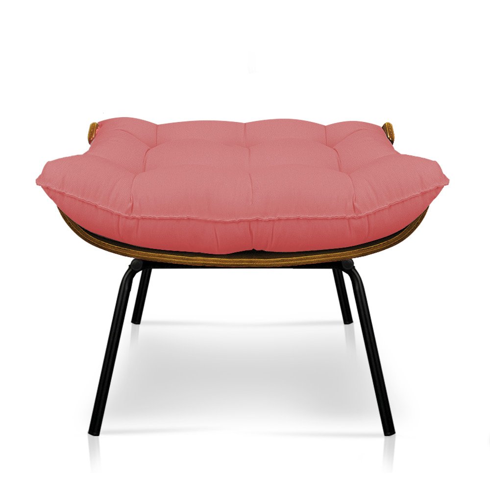 Puff Costela Linho Base Metálica Preto - D'Rossi - A106 Whiski Rose ...