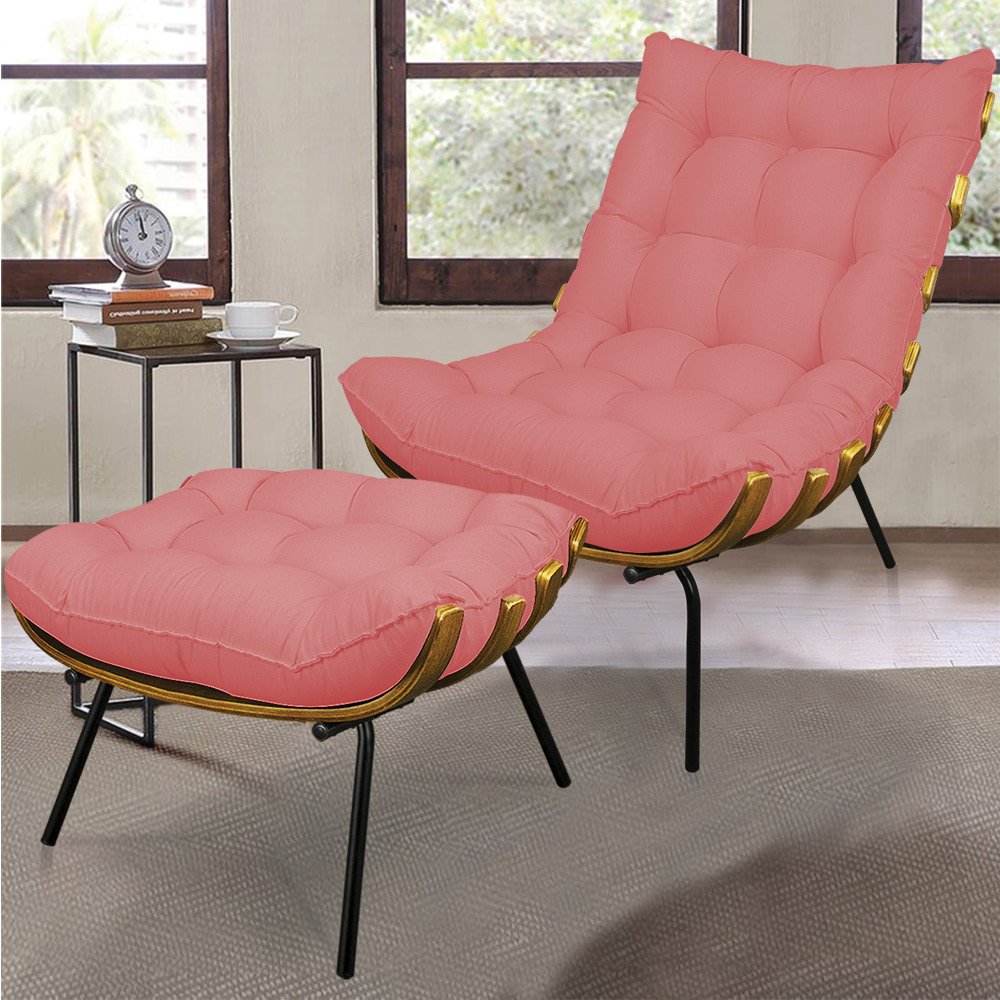 Puff Costela Linho Base Metálica Preto - D'Rossi - A106 Whiski Rose ...