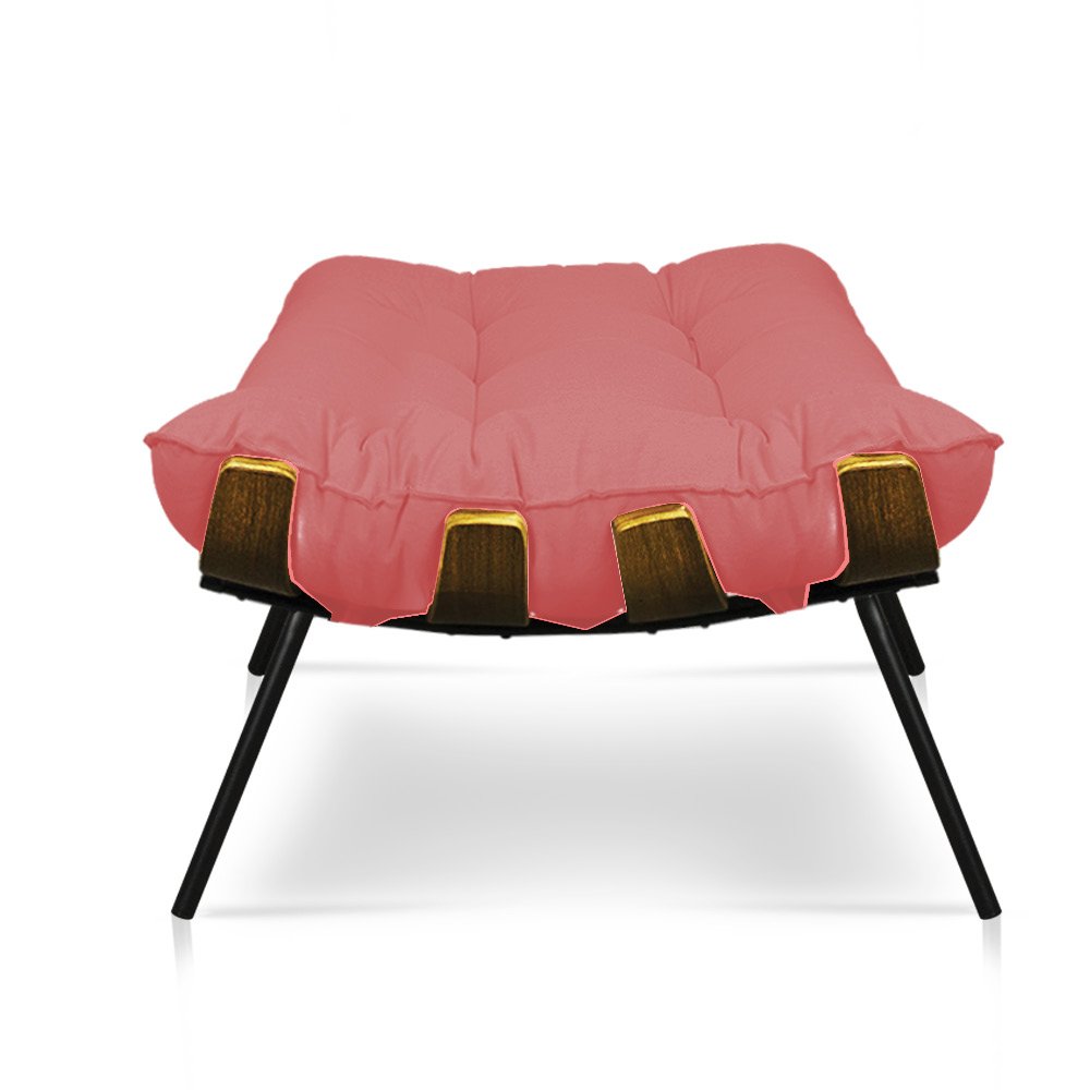 Puff Costela Linho Base Metálica Preto - D'Rossi - A106 Whiski Rose ...