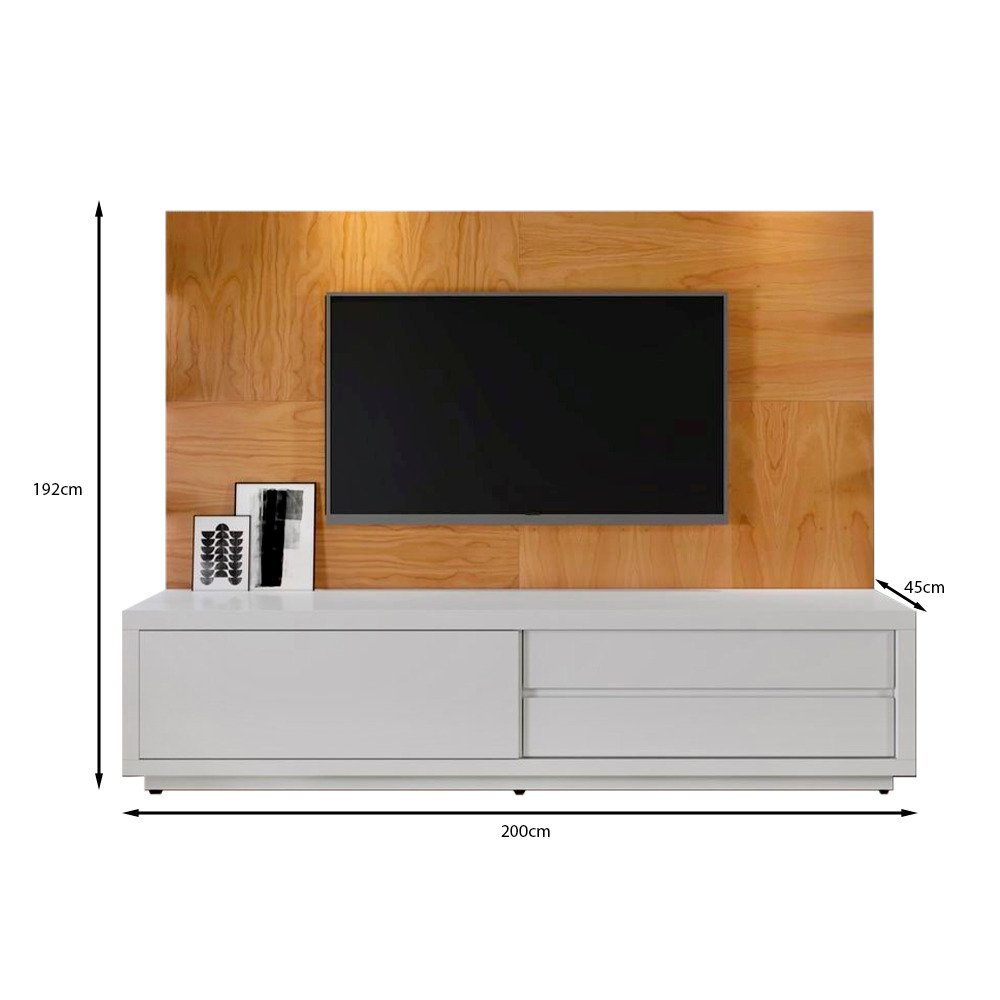 Home para TV 60 Polegadas Fiorenzo Cinamomo Off White 200cm Pollo Decor ...
