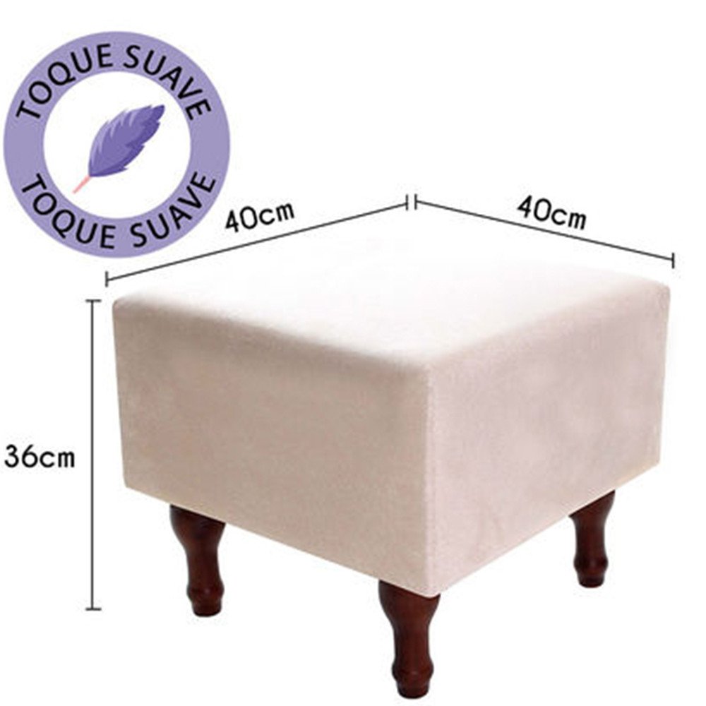 Kit com 2 Puff Banqueta 40x40cm Quadrado Decorativo Pés Madeira BF ...