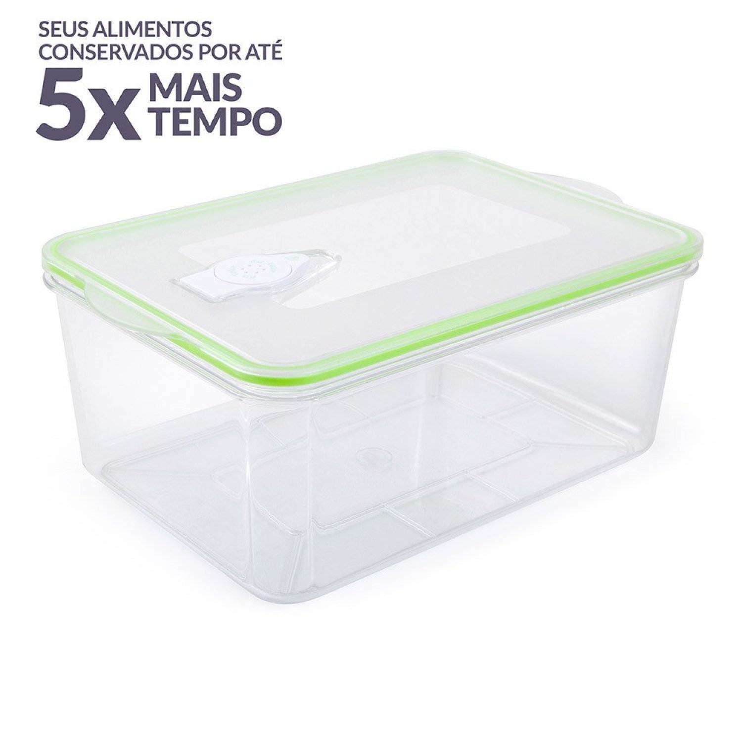 Pote Hermético Vacuum Retangular 2,6L Moda do Chef | MadeiraMadeira