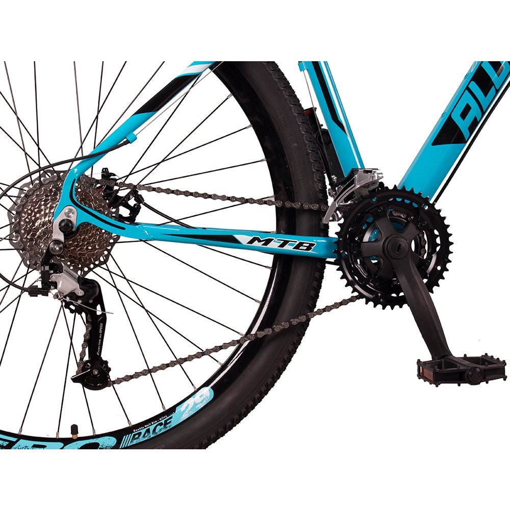 Bicicleta Aro 29 Raider Aluminum 27v Freio a Disco Azul e Preto Tam: 21 | MadeiraMadeira