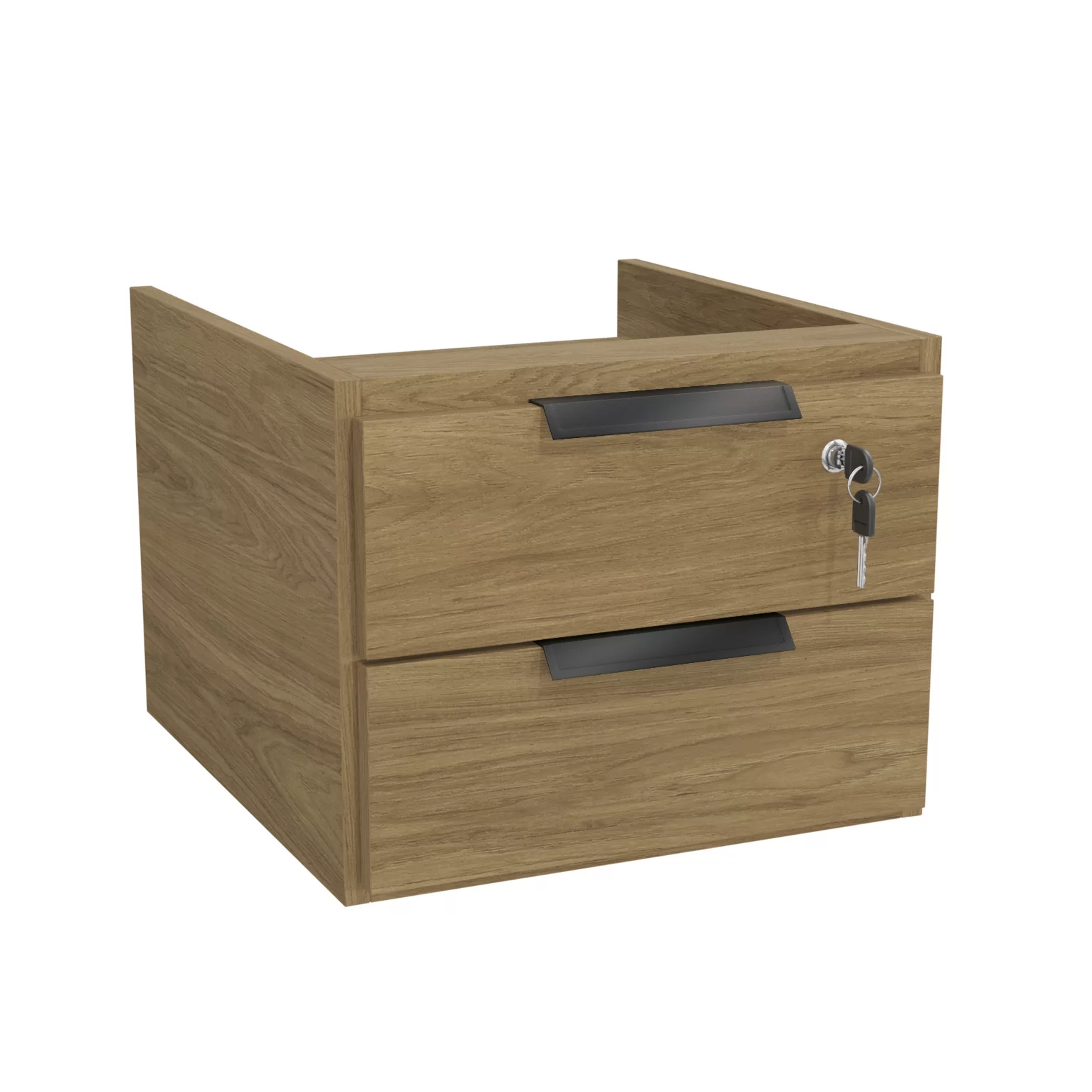 Gaveteiro de Mesa 2 Gavetas com Chave Marrom/Itapuã | MadeiraMadeira