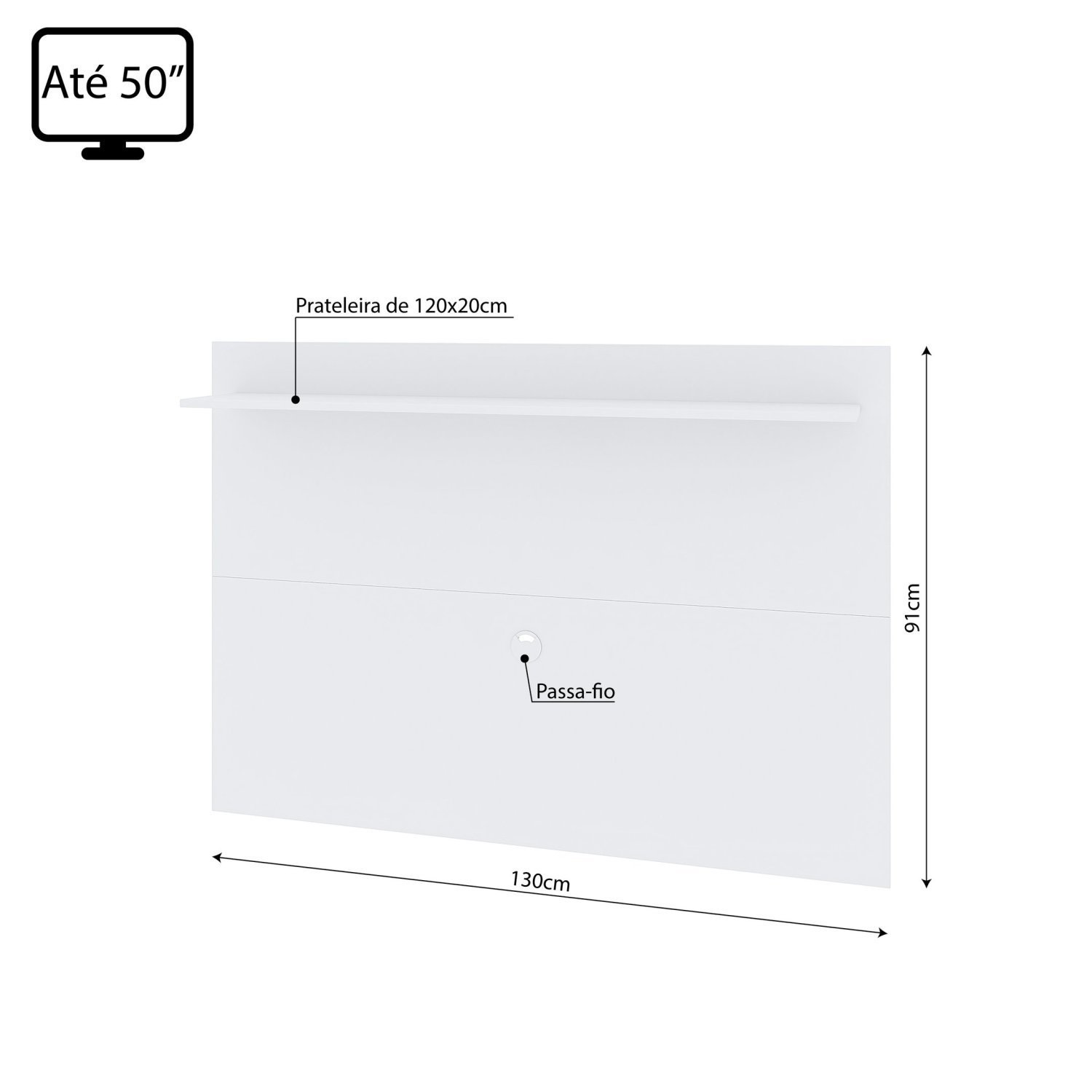 Painel Para TV até 50 Polegadas 1 Prateleira Columbia Espresso Móveis ...