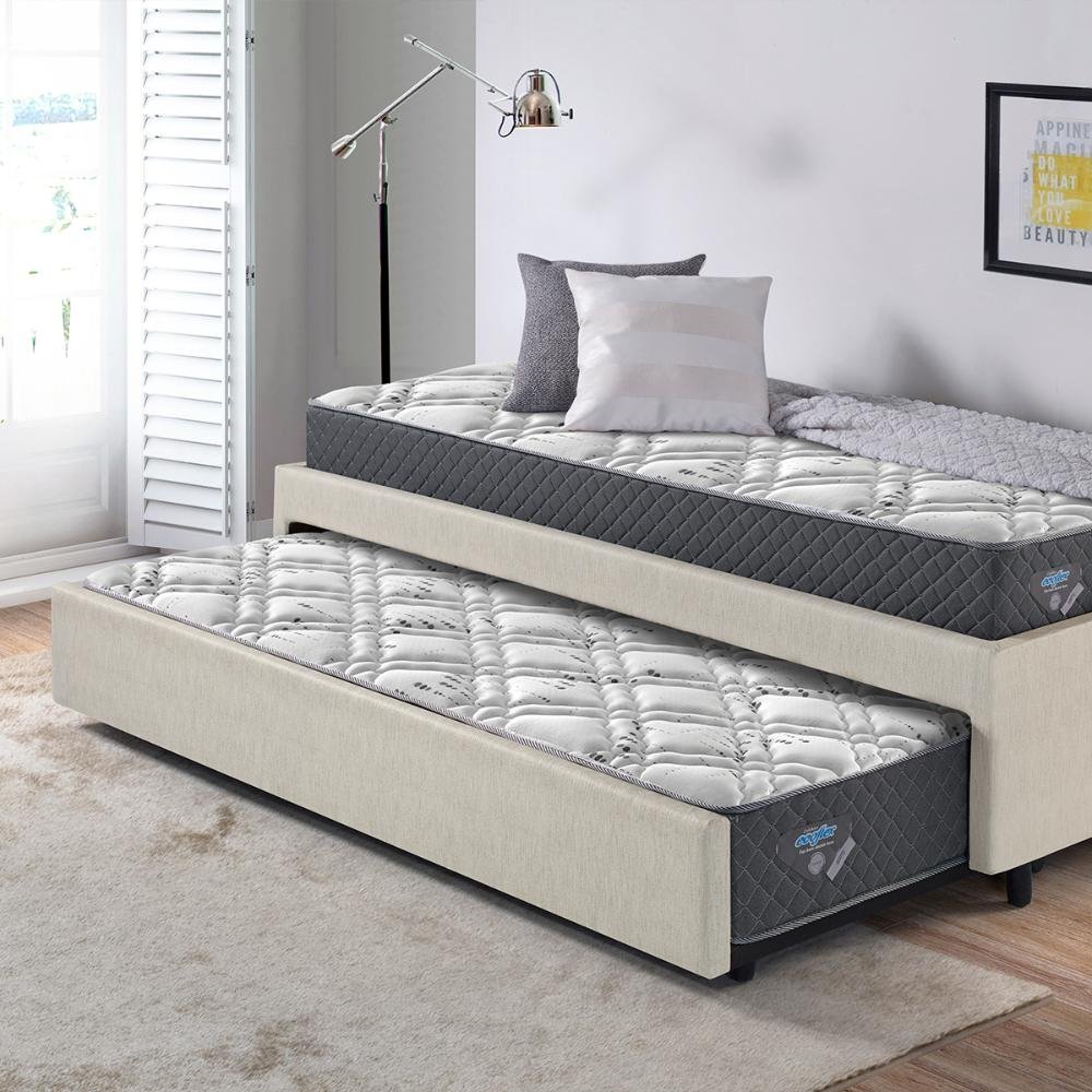 Bicama Box para Dois Colchões Viúva 120x203 Courino Linho Areia ...