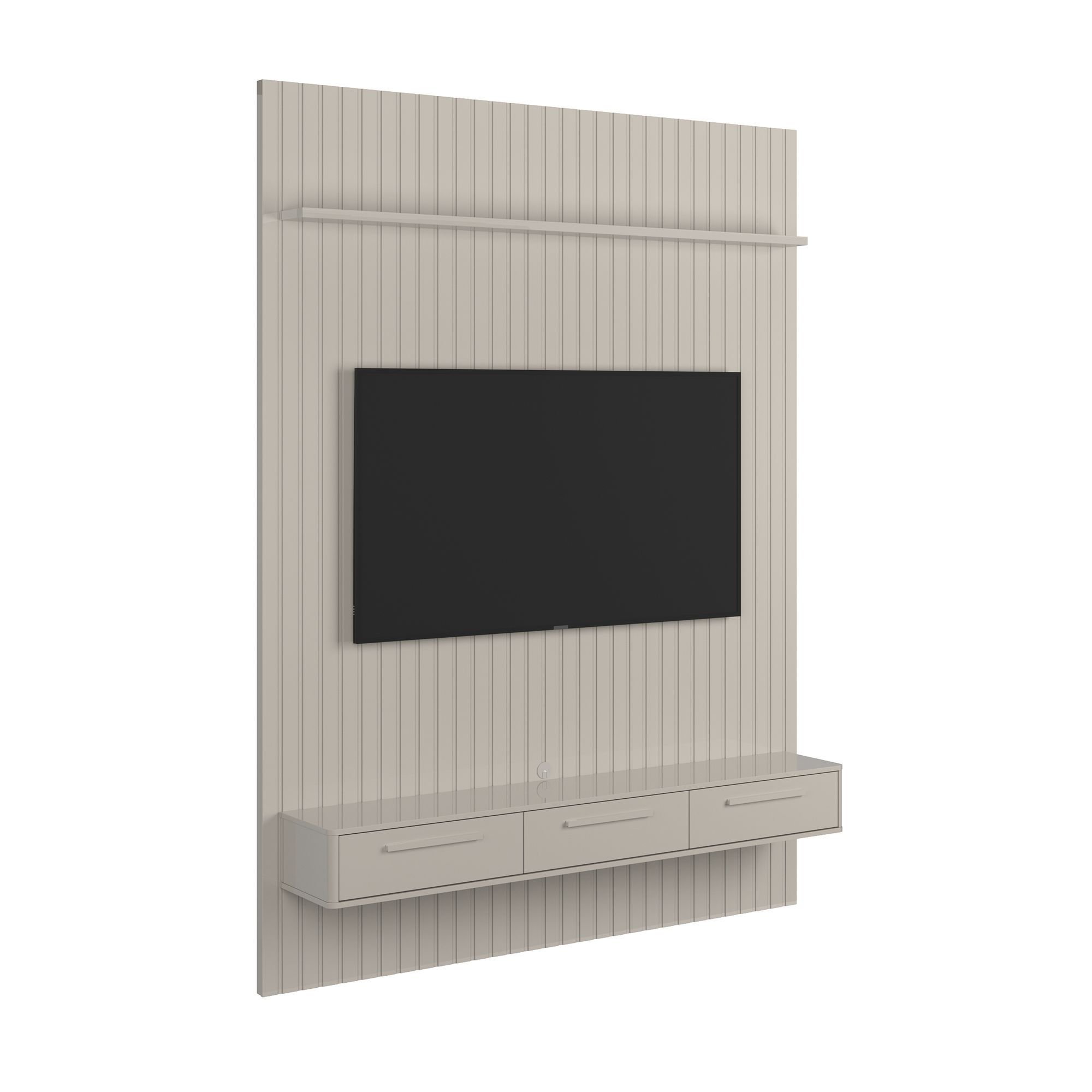 Painel Ripado Frisado com Bancada para Sala Tv de até 75 Polegadas Oslo ...