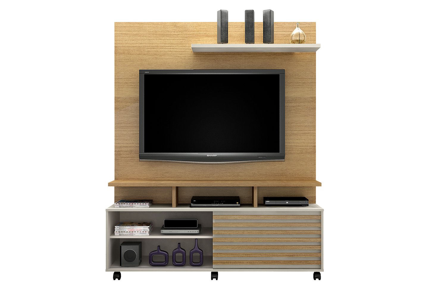 Home Theater Star Valdemoveis Cinamomo/Off White | MadeiraMadeira