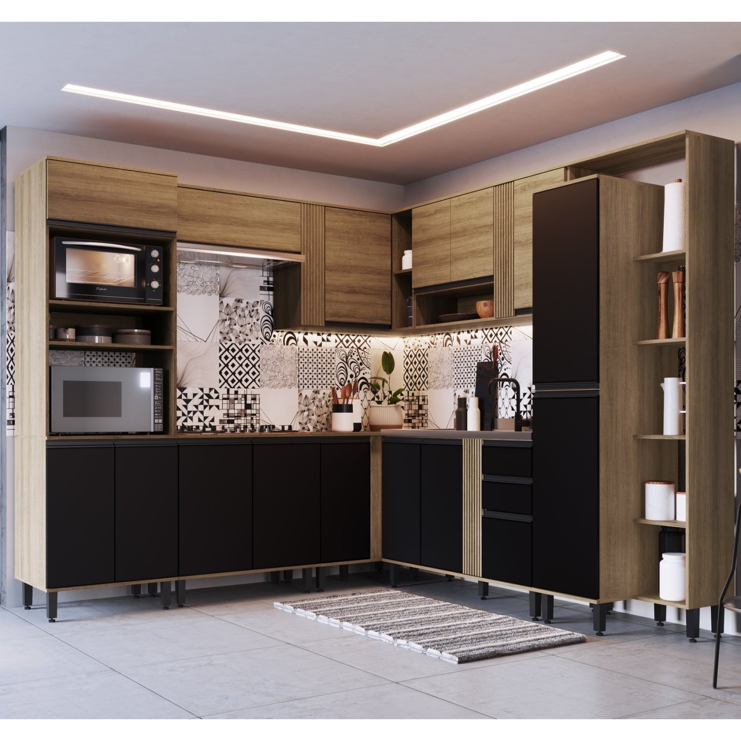 Armário de Cozinha Aéreo Canto 1 Porta Laura Delmarco Móveis ...