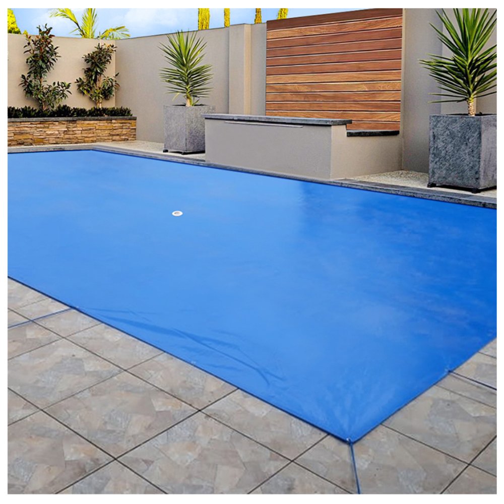 Capa de Piscina 7x4m Azul CK300 com Ilhós a cada Metro + Kit para ...
