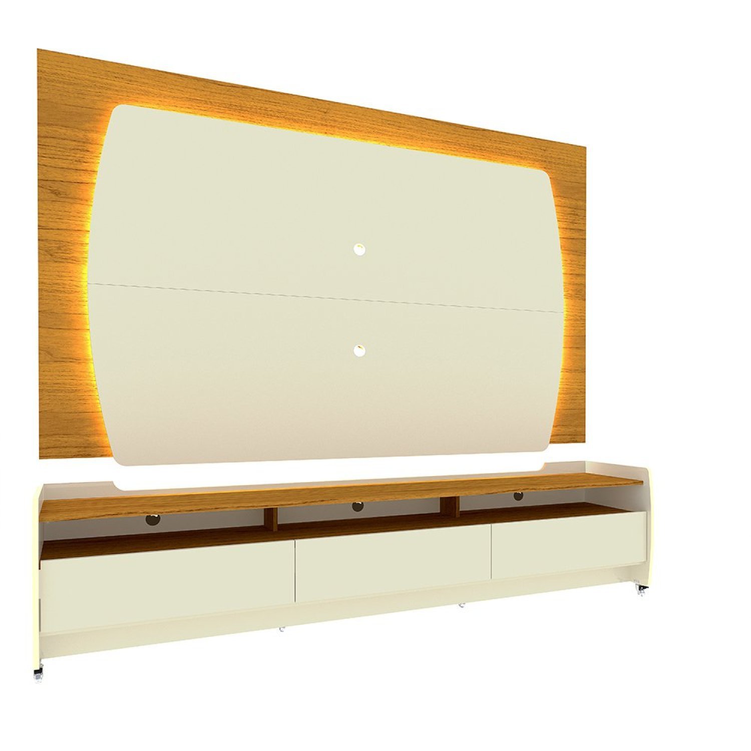 Rack com Painel para TV até 75 Polegadas com LED 220cm Sublime Gelius Móveis | MadeiraMadeira