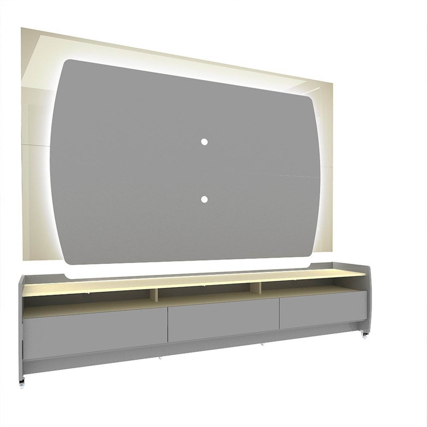 Rack com Painel para TV até 75 Polegadas com LED 220cm Sublime Gelius Móveis | MadeiraMadeira