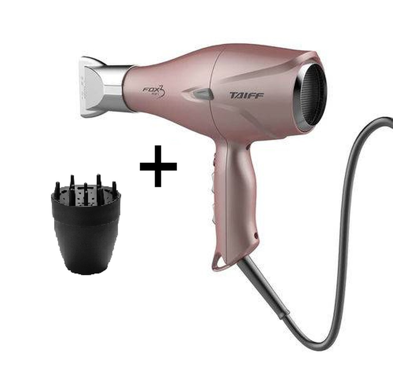 KIT TAIFF - SECADOR PROFISSIONAL FOX ION 3 ROSE 2200W 220V + DIFUSOR ...