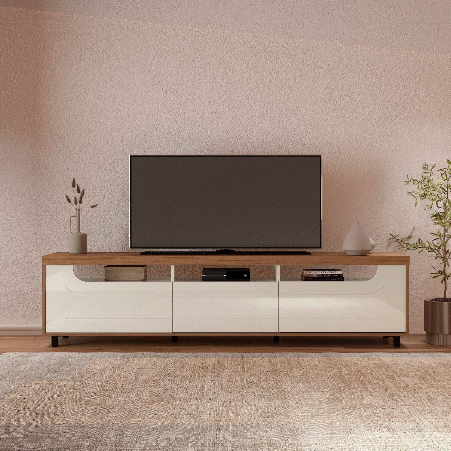 Rack para TV até 75 Polegadas MDF 200cm Tampo Engrossurado Mercury ...