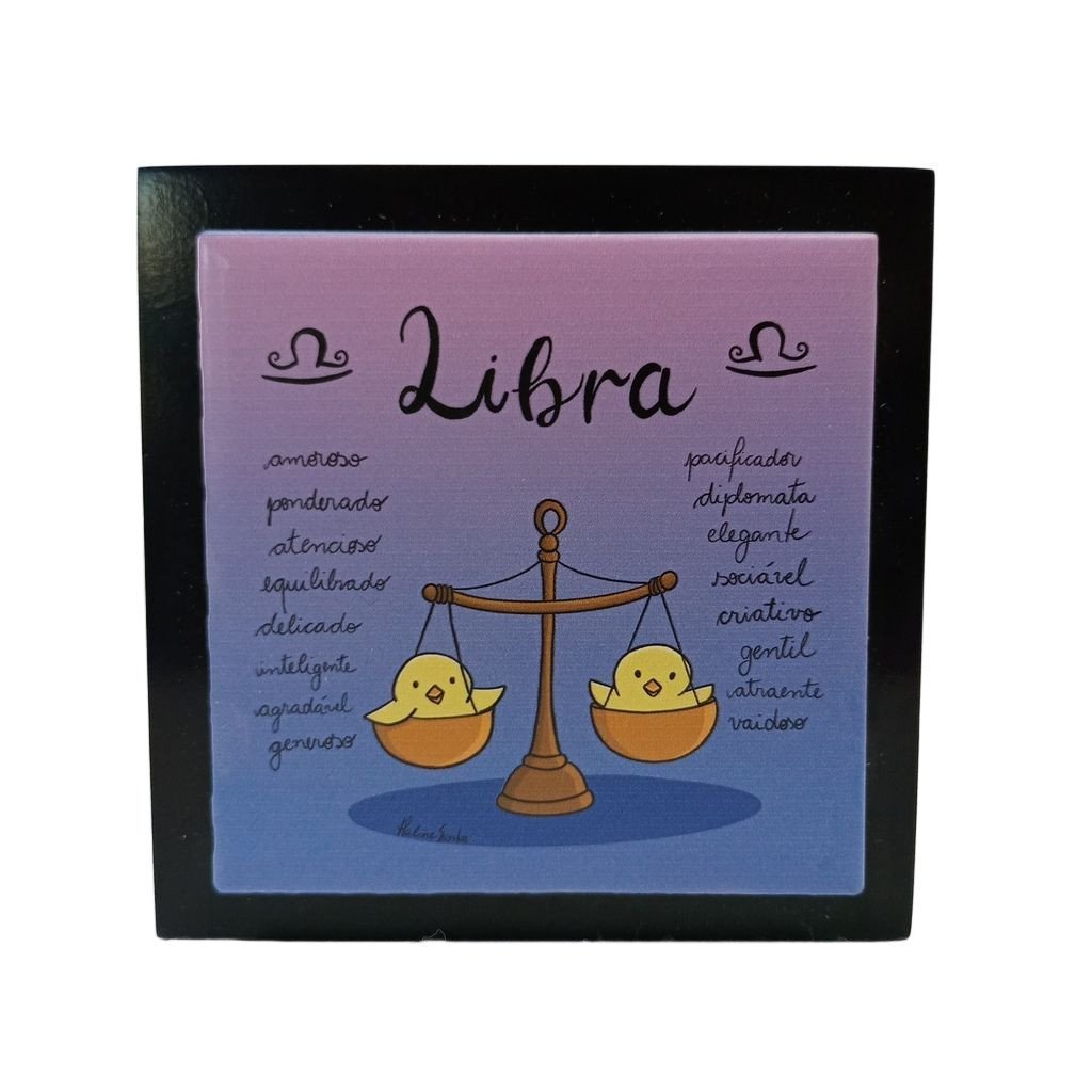 Cubo Decorativo Signo de Libra Ilustrado | MadeiraMadeira